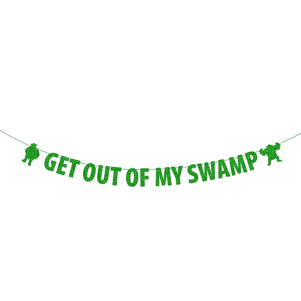 Get out of my Swamp Bunting Banner, Shrek Theme Birthday Party Decor, Funny Housewarming Party Decorations, Shrek Themed Party, Green Glitter