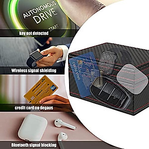 Faraday Box, [Carbon Fiber Texture] Diyife RFID Box for Car Keys, Key Fob Protector, Signal Blocker for Keyless Fob, Large Car Key Signal Blocker Cage, Signal Blocking Box for Car Keys Phones (Medium)