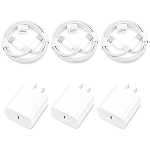 wamaxlink iPhone 15 Charger Fast Charging, 3 Pack PD 20W USB C Wall Charger Block with 6FT USB C to USB C Fast Charging Data Sync Cable Cord for iPhone 15/15 Plus/15 Pro/15 Pro Max, iPad Pro/Air/Mini