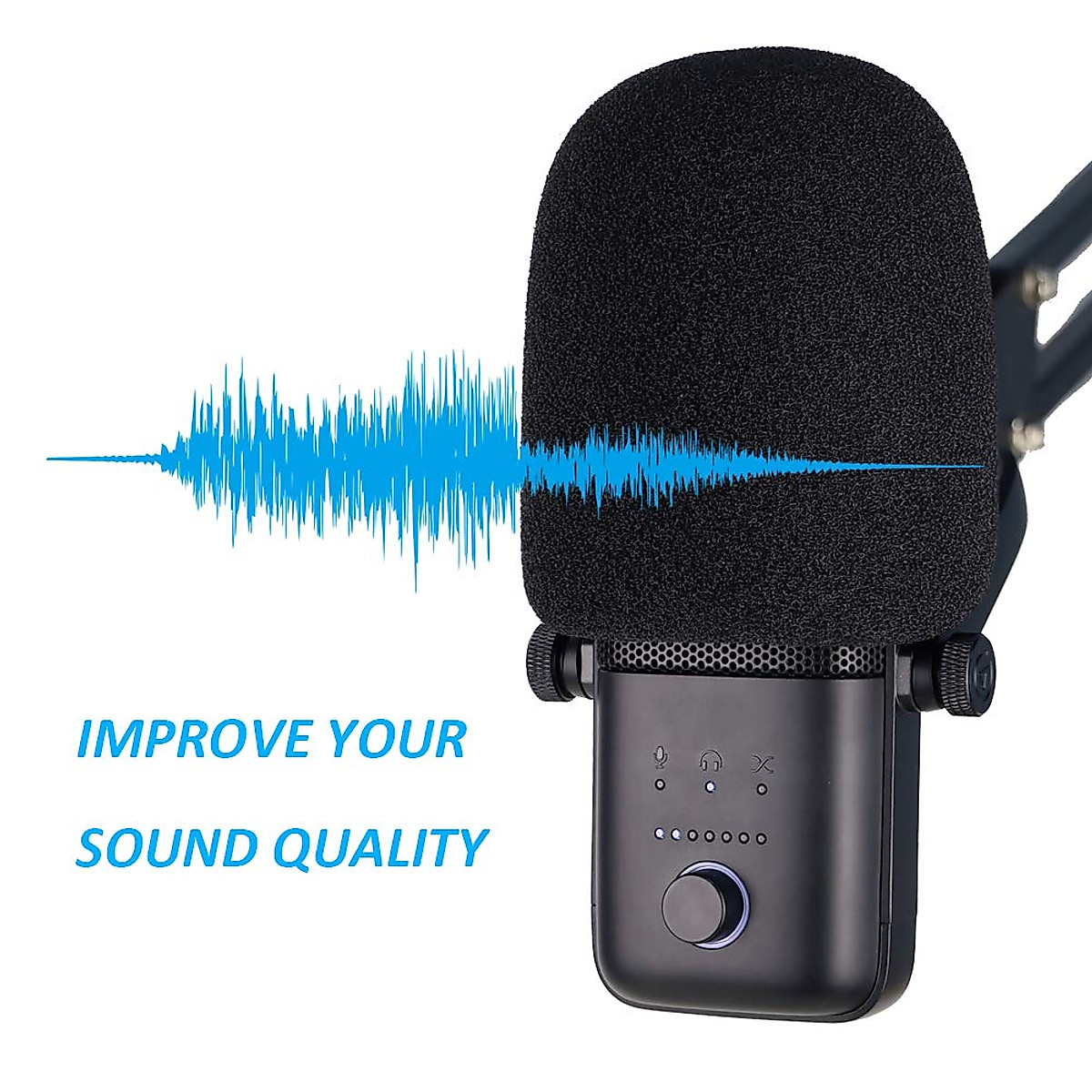 Microphone Pop Filter - Mic Foam Windscreen Cover Compatible with Elgato Wave:3 Premium USB Condenser Microphone to Blocks Out Plosives by YOUSHARES
