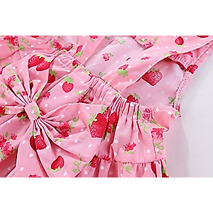 Mud Kingdom Watermelon Toddler Girl Outfits Backless 5T Fruit Pattern Pink