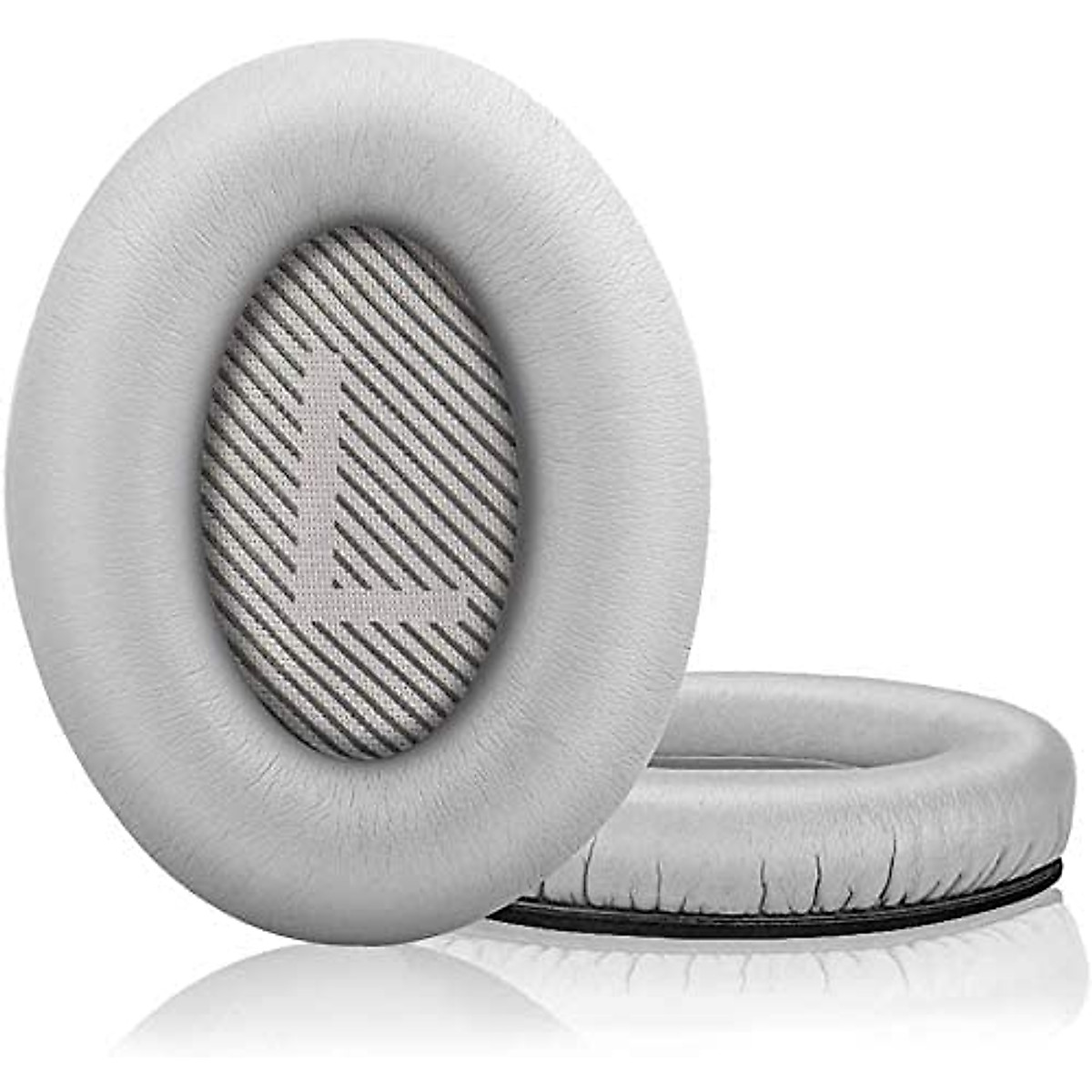 T Tersely Replacement Earpads Cushions for Bose QuietComfort 35 II/45 (QC35/QC45/QC35 II) Headphones, Complete with QC35 Shaped Scrims with 'L and R' Lettering QC2 QC15 QC25 Sound True Ear Pads (Grey)