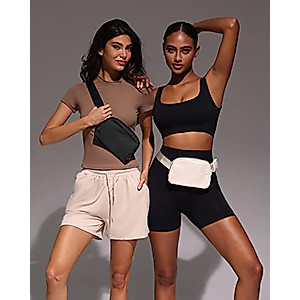 YOSHUYUKI Fanny Pack Crossbody Bag Trendy Waterproof Small Sling Cross Body Purse for Women Men Fashion Waist Packs Mini Belt Pouch Chest Bum Hip Lulu Dupes Travel Vacation Running Black