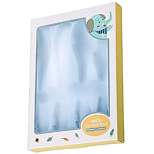 AIPNIS Personalized Kids Silverware 4 Piece Set,Custom Name Engraved Toddlers Tableware Set,Safe Reusable Child Cutlery Flatware Includes Fork Knife Table Spoons for Eating With Gift box