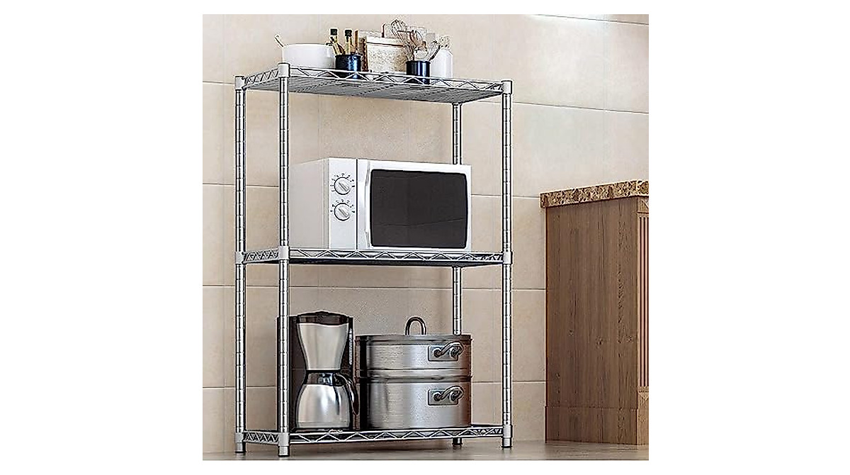 ANNECOSK 3-Tier Adjustable Storage Shelves - Silver