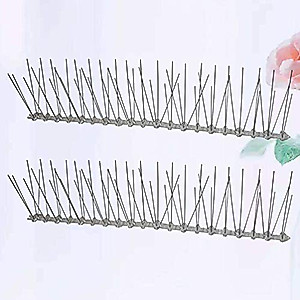 YARDWE 2pcs Bird Spikes Anti- Bird Nails Bird Repellent Metal Bird Deterant Spinners Stainless Steel Pigeon Spikes for Pigeon and Other Small Birds