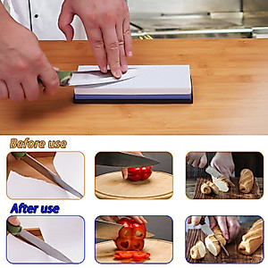 Whetstone Knife Sharpening Stone 1000/3000 Grit, Premium Water-stone Sharpener Kits, Perfectional Knife Sharpener Wet stone Sets for Chef Knife, Kitchen Knife, Hunting Knife Machete with Non-Slip Base