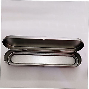 Ciieeo 4pcs Stationery Box Organizer with Lid Empty Hinged Tins Makeup Brush Case Pen Storage Pouch Clear Container Durable Pen Case Chopsticks Box Tinplate Multifunction Student