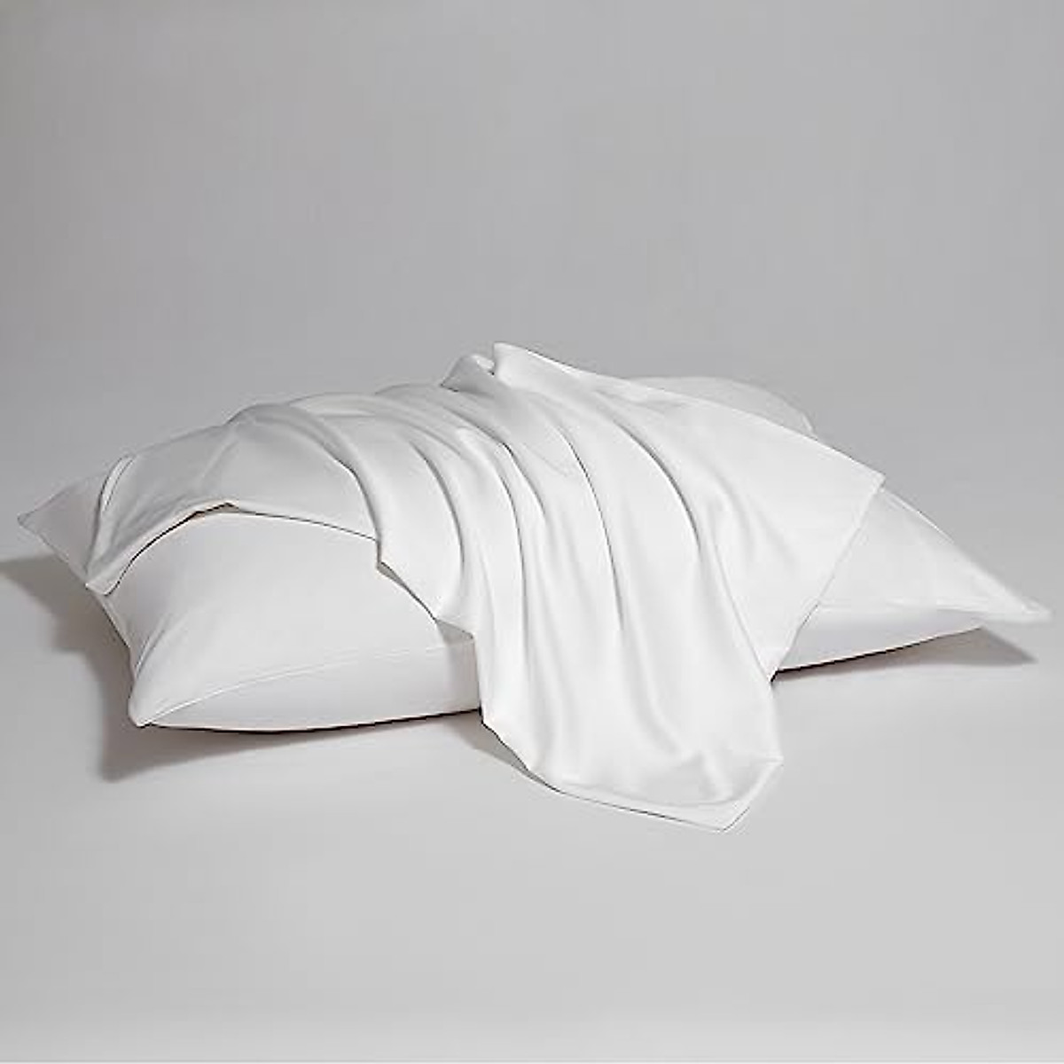 HYPREST Cooling Duvet Cover, Rayon Derived from Bamboo, 400 Thread Count Silky Soft White Cooling Duvet Cover Set Luxury Comforter Cover with Zipper and Coner Ties, Skin Friendly & Moisture-Absorbing