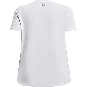 Under Armour Womens Tech Short-Sleeve Crew - Solid, White (100)/Metallic Silver, 1X