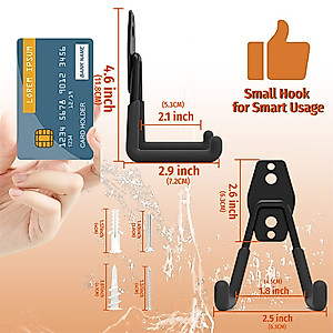 HUHOLE Garage Hooks Heavy Duty 4PC, Garage Wall Hooks, Wall Mount Garage Hanging Hooks for Bike, Ladder, Bulky Items