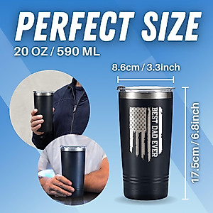 Onebttl Best Dad Ever Tumbler, Gifts for Father's Day, Birthday, Christmas from Daughter, Son, Wife, Stainless Steel Travel Mug 20oz