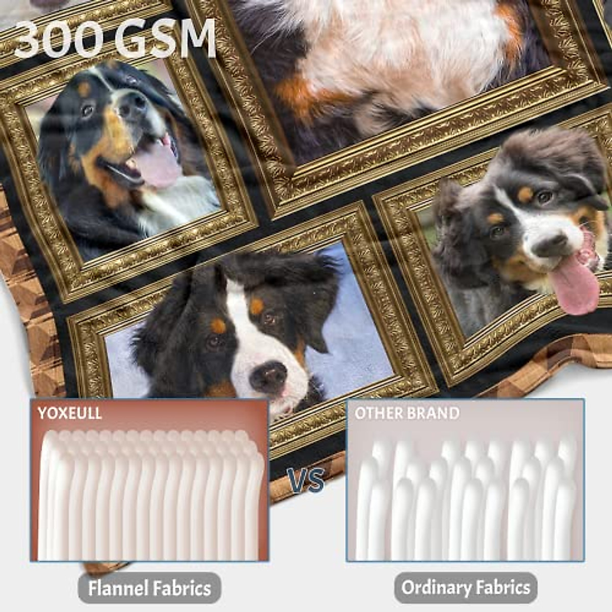 Throw Blanket Bernese Mountain Dog Blankets Fuzzy Fleece Soft Blanket Cozy Warm Travel Blanket for Couch Sofa or Bed, Dogs Lover Gift, 60 x 80 Inch