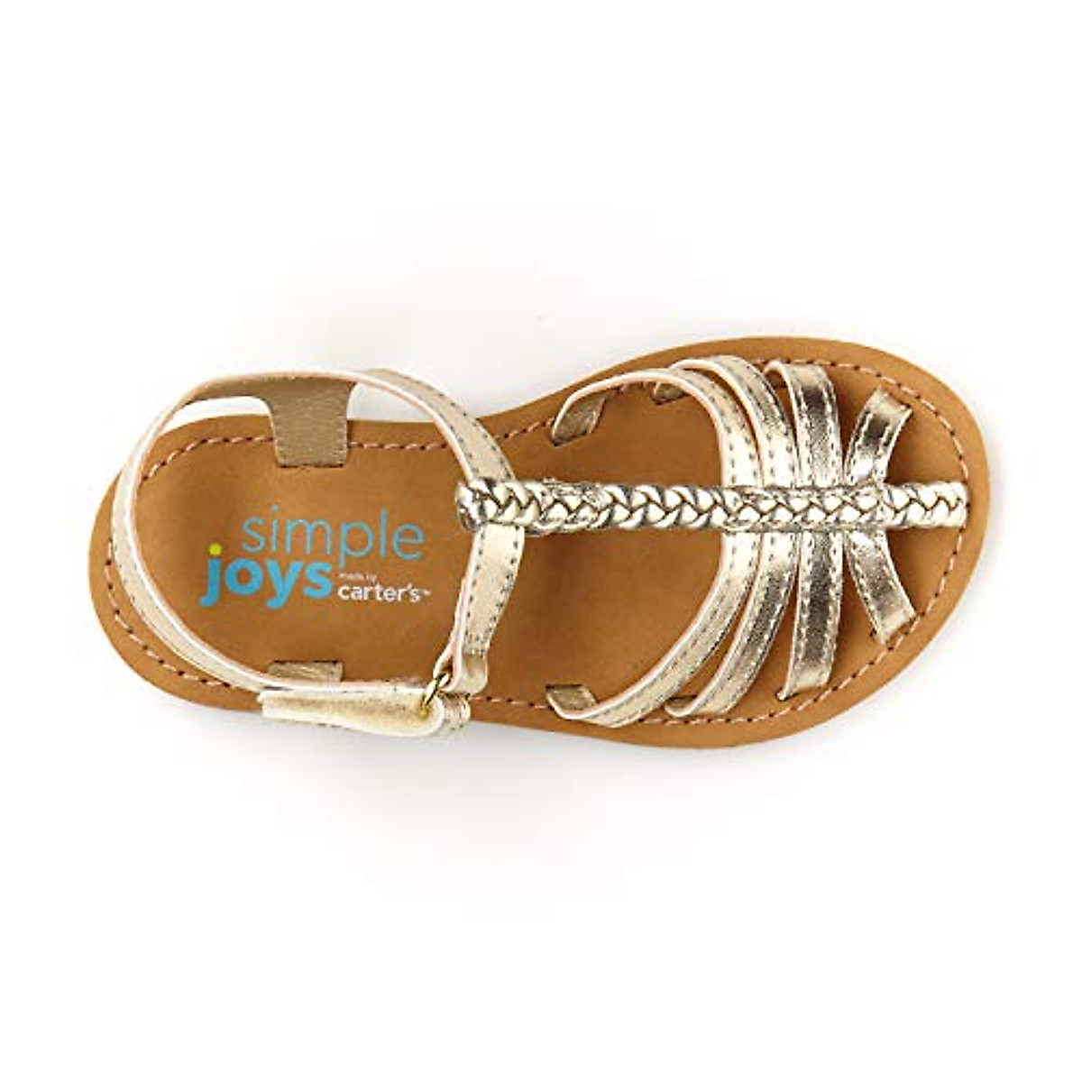 Simple Joys by Carter's Girls' Freya Gladiator Sandal, Gold, 5 Toddler (1-4 Years)