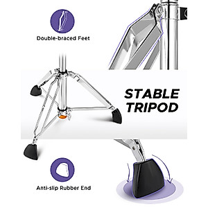 Starfavor Drum Throne Airlift Height Adjustable Padded Seat Drum Stool, Heavy Duty Hydraulic Drum Throne Seat Motocycle Style, with Double Braced Anti-Slip Feet Saddle Drum Seat, ST-700
