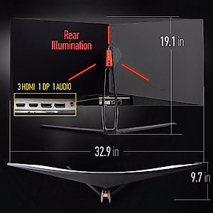 Deco Gear 35-Inch Curved Ultrawide Gaming Monitor | 3440 x 1440 | 120Hz | 1ms MPRT | Adaptive Sync | HDMI 2.0 x2 | DisplayPort 1.4 x2 | 99% sRGB