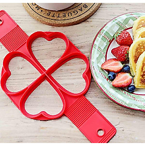 Flip N Cook Silicone Pancake Mold, Flip and Cook Pancake Maker, Flip and Cook Silicone Pancake Maker, Flip'n'cook Silicone Pancake Mold. (2pcs-round+heart)