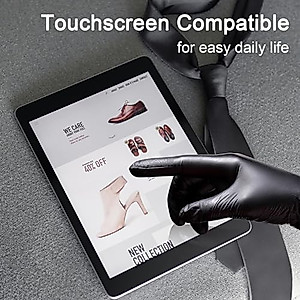 Hyunshuo Nitrile Gloves Black Puncture Resistance Disposable Gloves, 5 Mil Latex Free Powder Free Food Prep Work Gloves, High Durability for Cooking, Cleaning, Gardening (Box / 100)