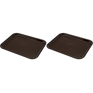 Carlisle FoodService Products Café Standard Cafeteria/Fast Food Tray, 11" x 14", Dark Brown (Pack of 2)