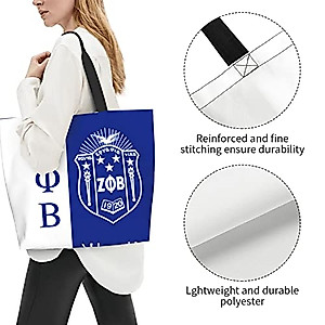 Lunch Bag Tote Bag Ze-ta Beta Large Women Reusable Beach Bags Shoulder Bag Handbag Waterproof for Travel Shopping One Size