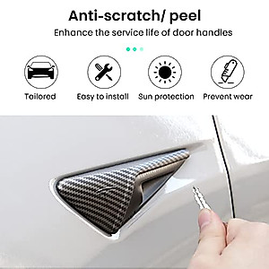 Yooyatt Turn Signal Side Camera Cover for Tesla Model 3/Y/S /X, ABS Plastic Carbon Fiber Pattern Left Right Camera Driving Recorder Protection Shell 2pcs (Side Camera, Matte Black)