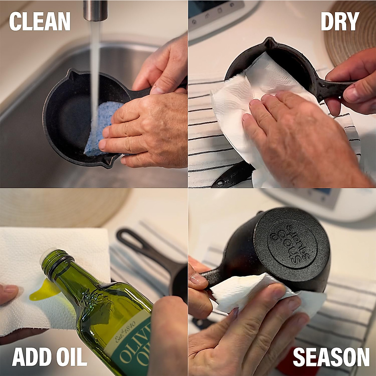 Small Cast Iron Basting Pot with Silicone BBQ Brush – Cast Iron Saucepan for Grilling, Smoking, and BBQ Accessories, 15 Oz