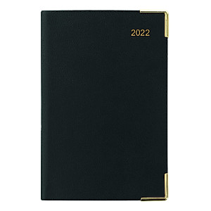 LETTS Classic Weekly Planner, 12 Months, January to December, 2022, Week-to-View, Gold Corners, 4.25" x 2.75", Black (C32EBK-22)
