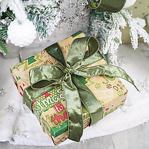 HUIHUANG Green Velvet Ribbon Wired 1-1/2 inch, Moss Green Velvet Ribbon for Gift Wrapping, Christmas Tree, Bows, Wreaths, Garland, Wedding Decor, Home Decor, Crafts-Continuous 10 Yards/Roll