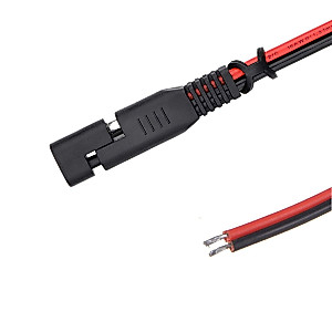 SAE Connector DC Power Extension Cable 16 AWG Automotive Battery Quick Disconnect Pigtail Wire Harness with Dust Cap (6 Pcs 1.2 Foot)