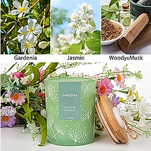 Gardenia Scented Candles 2 Pack Gifts Set Aromatherapy Candles for Home Scented, 6 Oz Natural Jar Candles Gift for Women Mom Valentines Birthday Mother's Day Housewarming