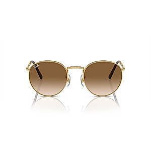 Ray-Ban RB3637 New Round Sunglasses, Gold/Clear Gradient Brown, 50 mm