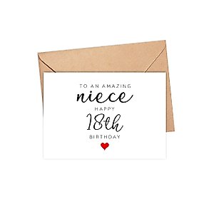 Emily gift To An Amazing Niece Happy 18th Birthday - 18th Niece Birthday Card - Niece Birthday Card - For Niece From Aunt