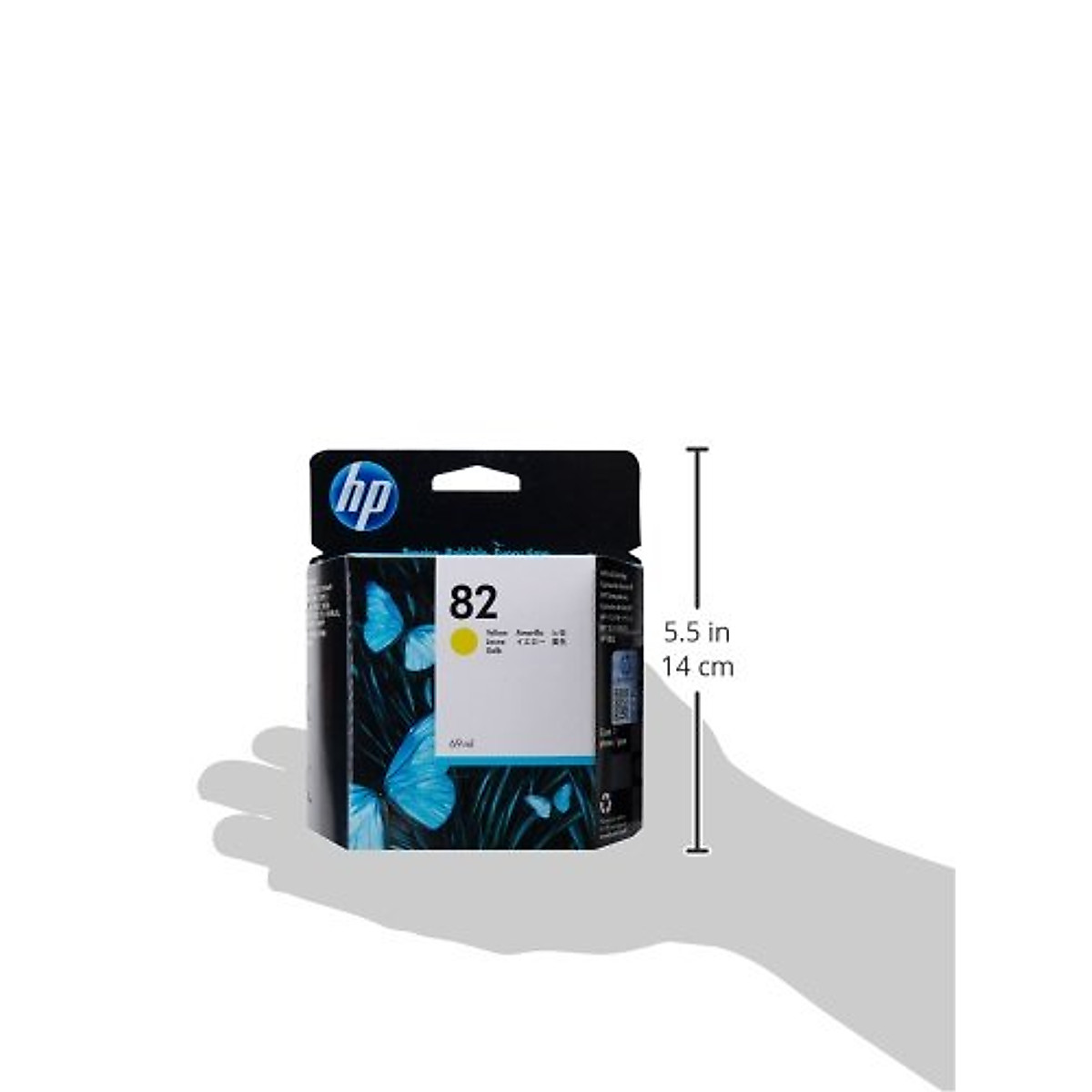 HP 82 Yellow 69-ml Genuine Ink Cartridge (C4913A) for DesignJet 820MFP, 815MFP, 800, CC800PS, 510, 500, 500 Plus, 500ps, 120, 50ps, 20ps & 10ps Large Format Printers