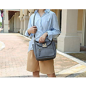 MKF Crossbody Shoulder Bag for Women – PU Leather Pocketbook Handbag – Designer Fashion Purse, Shoulder Crossover Taupe