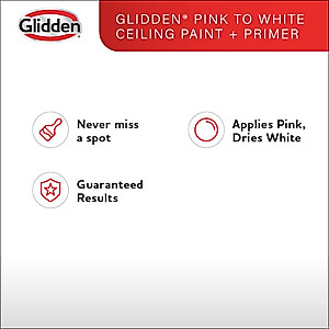 Glidden Grab-N-Go Pink to White Ceiling paint, 1 Gallon, Flat, White