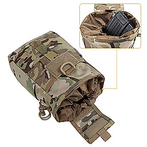EXCELLENT ELITE SPANKER Molle Dump Pouch Drawstring Magazine Utility Pouch Folding Dump Pouch Waist Bag(Multicam)