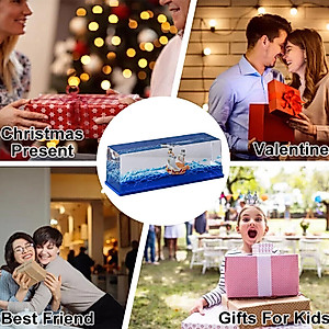 ROSSOM Unsinkable Thousand Sunny Pirate Ship in a Box,Non Sinking Anime Ship Fluid Drift Bottle, Unsinkable Boat in a Box, Unsinkable Ship Ornament Desk Decor Display Cases Fans Gifts