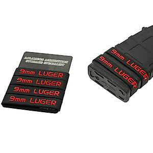 Aolamegs 9mm LUGER Magazine Marking Band 6 Pack (Black-Red)