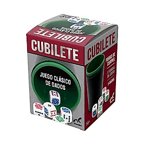 Novelty Set of 5 Poker Dice with Professional Leather Dice Cup, Great for Travel - Cubilete Leather Dice Cup