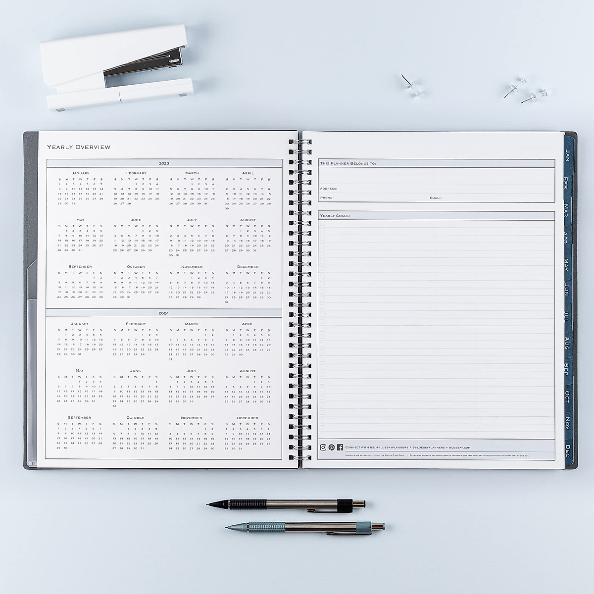 Blue Sky 2023 Weekly and Monthly Planner, January - December, 8.5" x 11", Flexible Cover, Wirebound, Passages (142073)