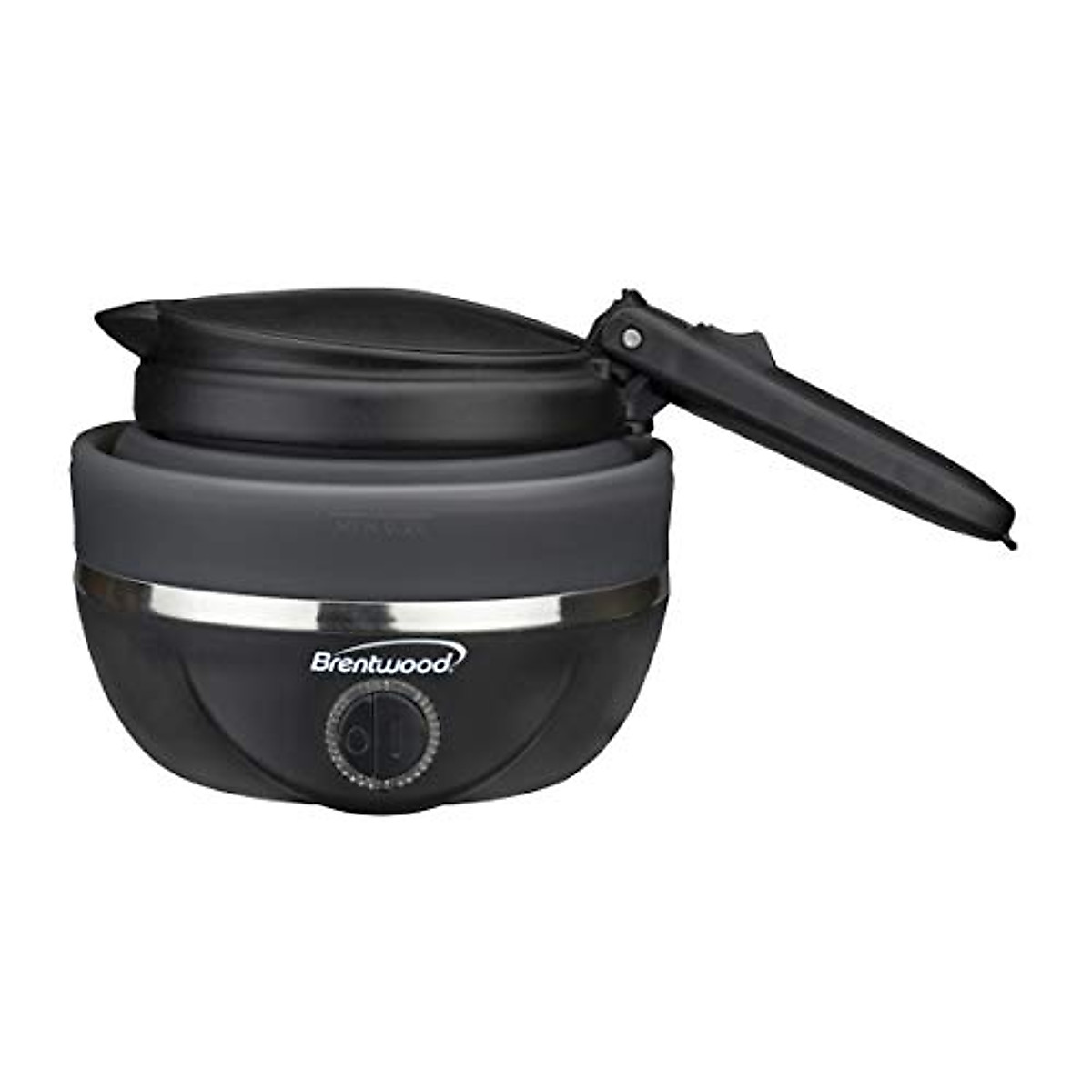 Brentwood Appliances KT-1508BK .85-Quart Dual-Voltage Collapsible-Travel Kettle (Black), 0.85Q