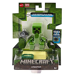 Mattel Minecraft Toys 3.25-Inch Action Figure, Creeper With Accessory & Portal Piece, Toy Collectible Inspired By Video Game