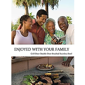 Outdoor Kitchen Doors, 31W x 24H Inch, BBQ Door Stainless Steel Wall Construction Vertical, Outdoor Kitchen Door for BBQ Island, Grilling Station, Outside Cabinet