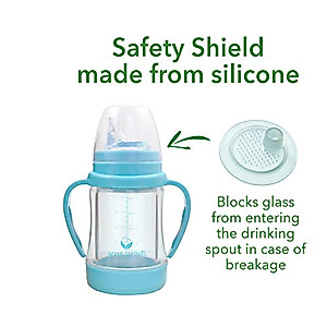 green sprouts Glass Sip & Straw Cup, Light Aqua, 6 Months+, 4 ounces