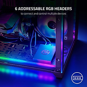 Razer Chroma Addressable RGB Controller: Compatibility - 6 Addressable RGB Headers - Powered by Razer Chroma RGB - Supported by Razer Synapse 3 - SSD Mounting Points