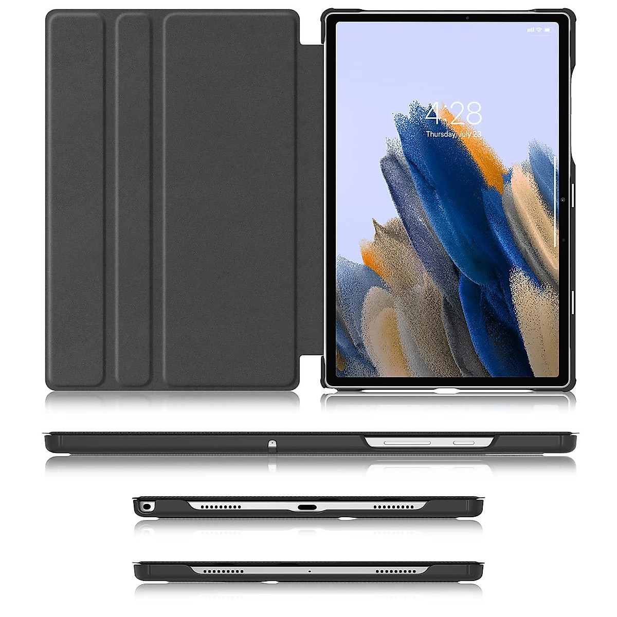 Soke Galaxy Tab A8 Case 10.5 Inch 2022, Shockproof Stand Folio Case, Multi- Viewing Angles, Hard PC Back Cover for Samsung Galaxy Tab A8 Tablet [SM-X200/X205/X207], Black