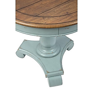 Signature Design by Ashley Mirimyn Farmhouse Round Accent Table, Teal & Brown