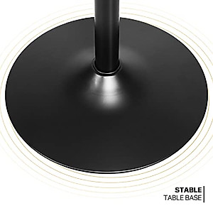 MoNiBloom Pub Round Table Silver Stripe Top with Black Leg and Base, 27.5"- 36"" Height Adjustable with 360° Swivel, Modern Cocktail Bistro Table for Dining Bistro Cafe Home Bar, 23.5" Diameter