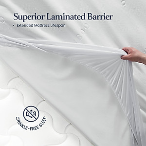 BELADOR Waterproof Mattress Protector King - 3D Air Fabric Bamboo Mattress Protector Breathable Mattress Cover, Noisless & Crinkle Free Sleep, Vinyl Free, Bed Cover, Snug Fit Deep Pocket