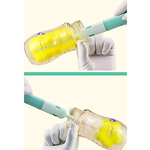 6 Pack Baby Feeding Bottle Brush and Nipple Cleaner with Hook Kids Water Bottle Brush Set Long Handle Narrow Neck Glass Bottle Kitchen Washing Straw Cleaning Brush (6 Pack * 2)